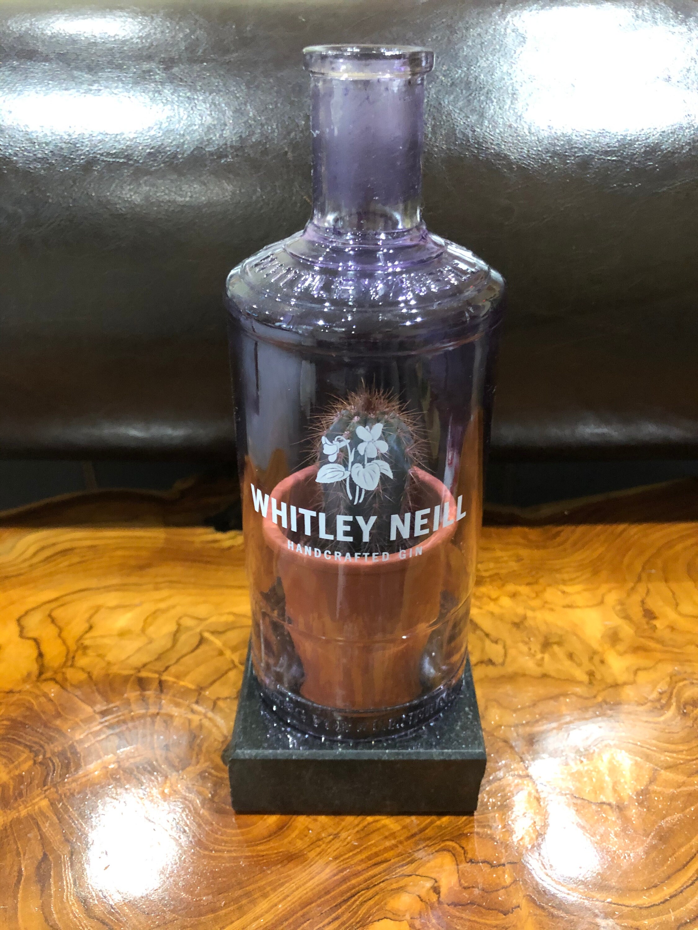 Upcycled Granite Base & Glass Gin Bottle Decorative Candle/fairy Lights ...