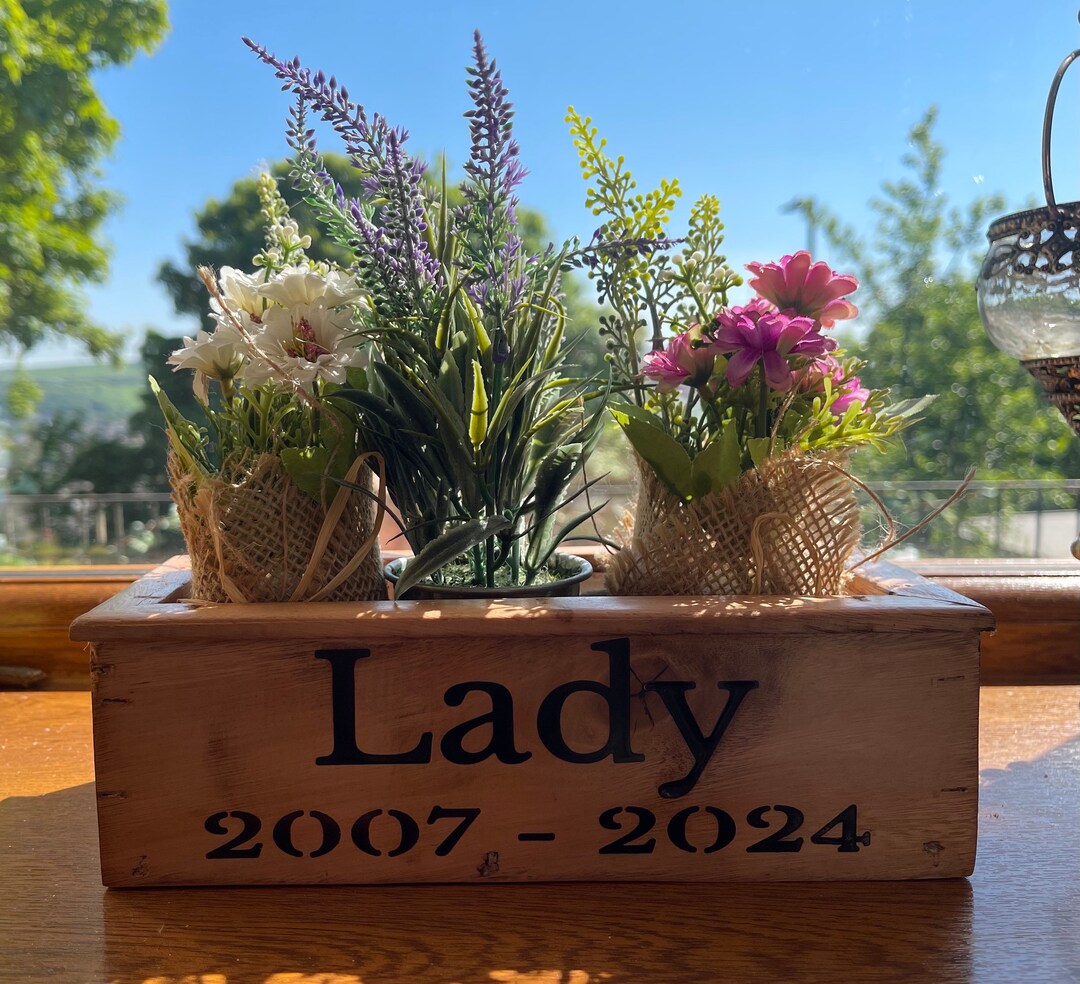 Personalised Wooden Interior Window Box/planter With Resin Inlay. Ideal ...