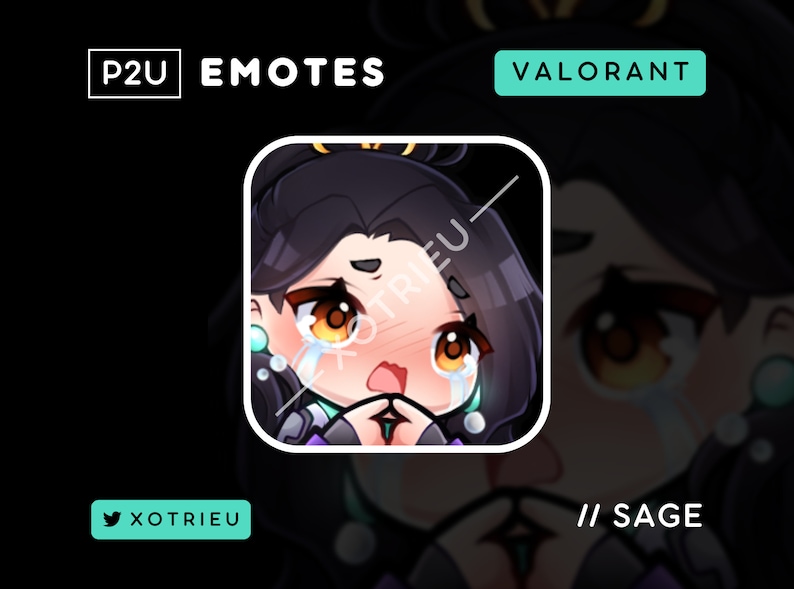 Valorant Sage - Cute Sage Chibi Emote - Kawaii | Gaming Twitch Discord ...