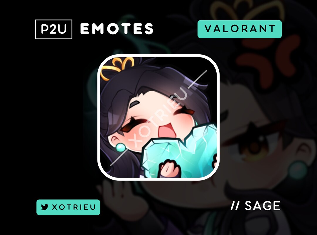 Valorant Sage - Cute Sage Chibi Emote - Kawaii | Gaming Twitch Discord ...