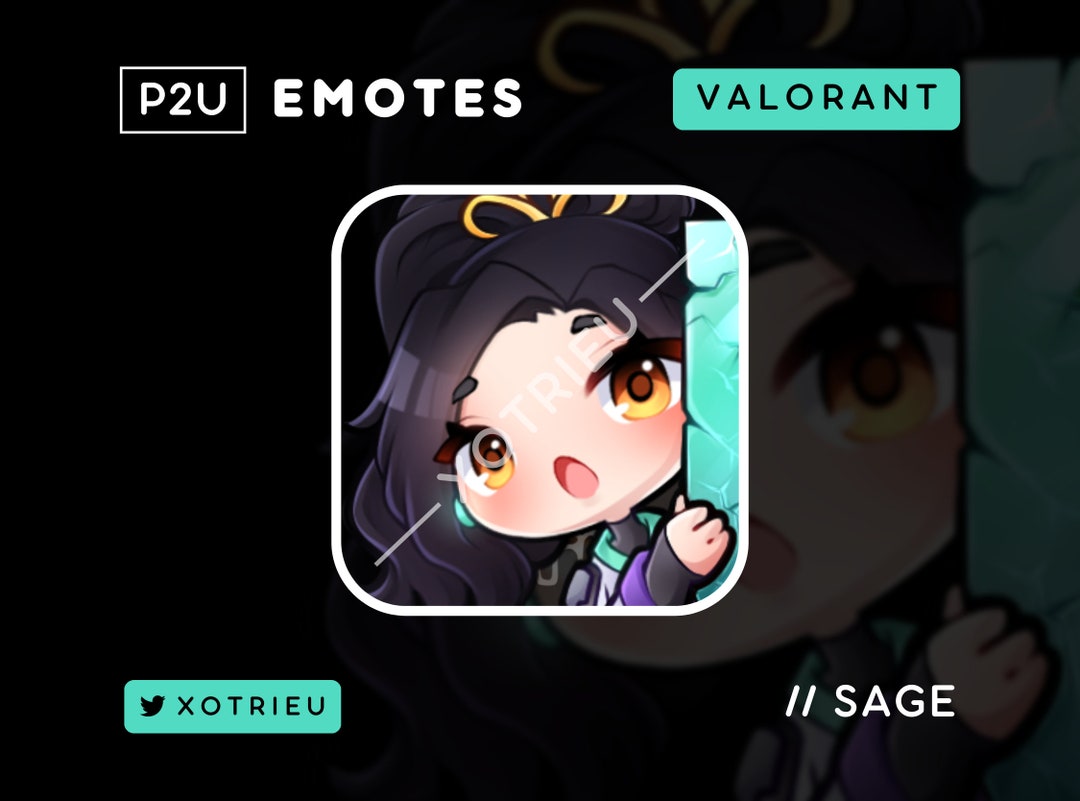 Valorant Sage - Cute Sage Chibi Emote - Kawaii | Gaming Twitch Discord ...