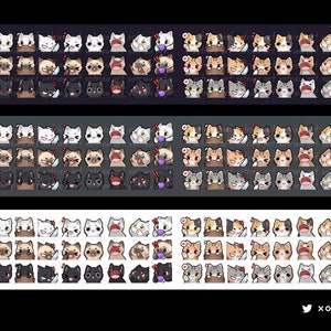 Cute Cat Emote Pack Set - Chibi Cat - Kawaii - Neko, Kitty | Gaming ...