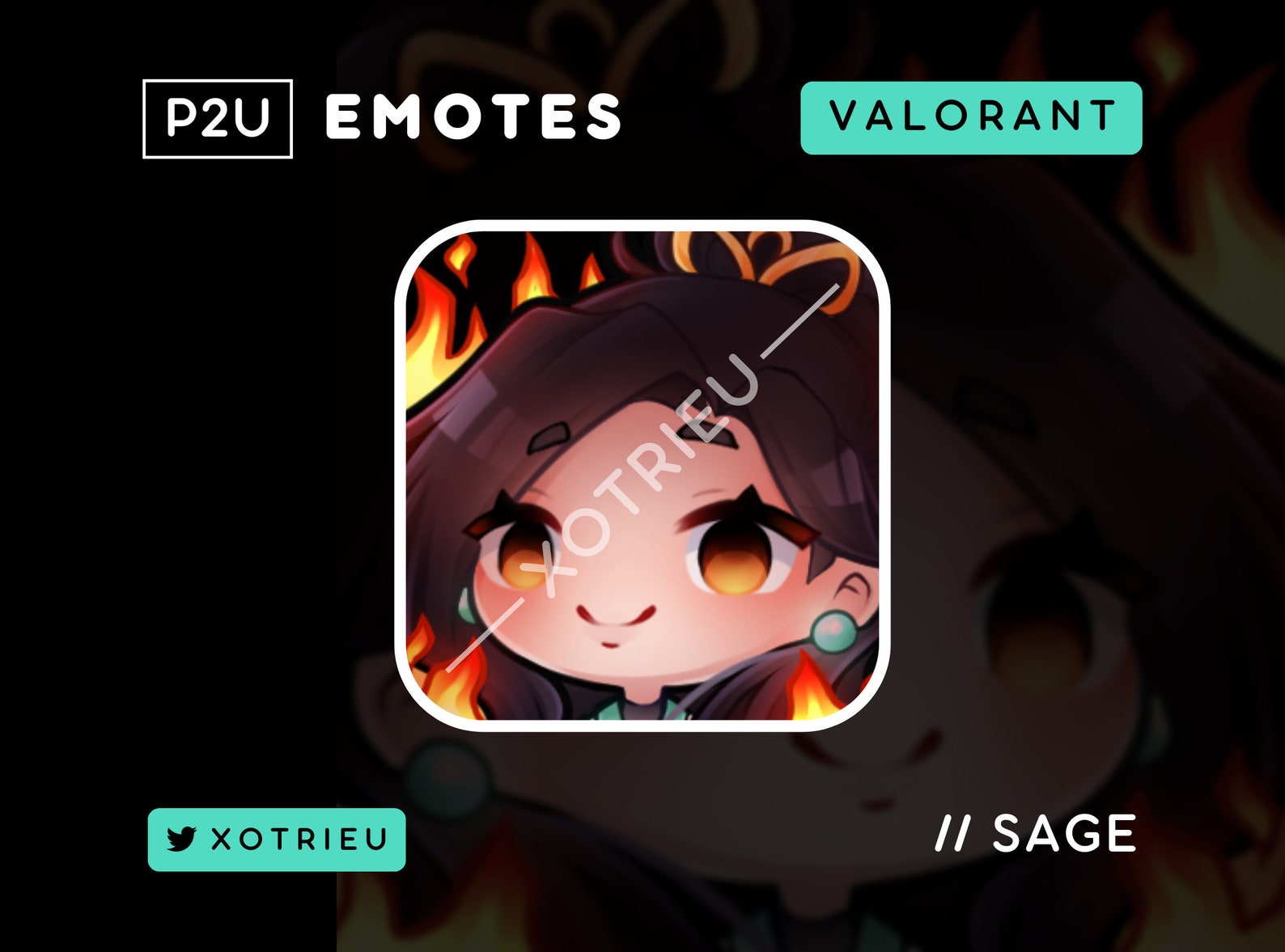 Valorant Sage - Cute Sage Chibi Emote - Kawaii | Gaming Twitch Discord ...