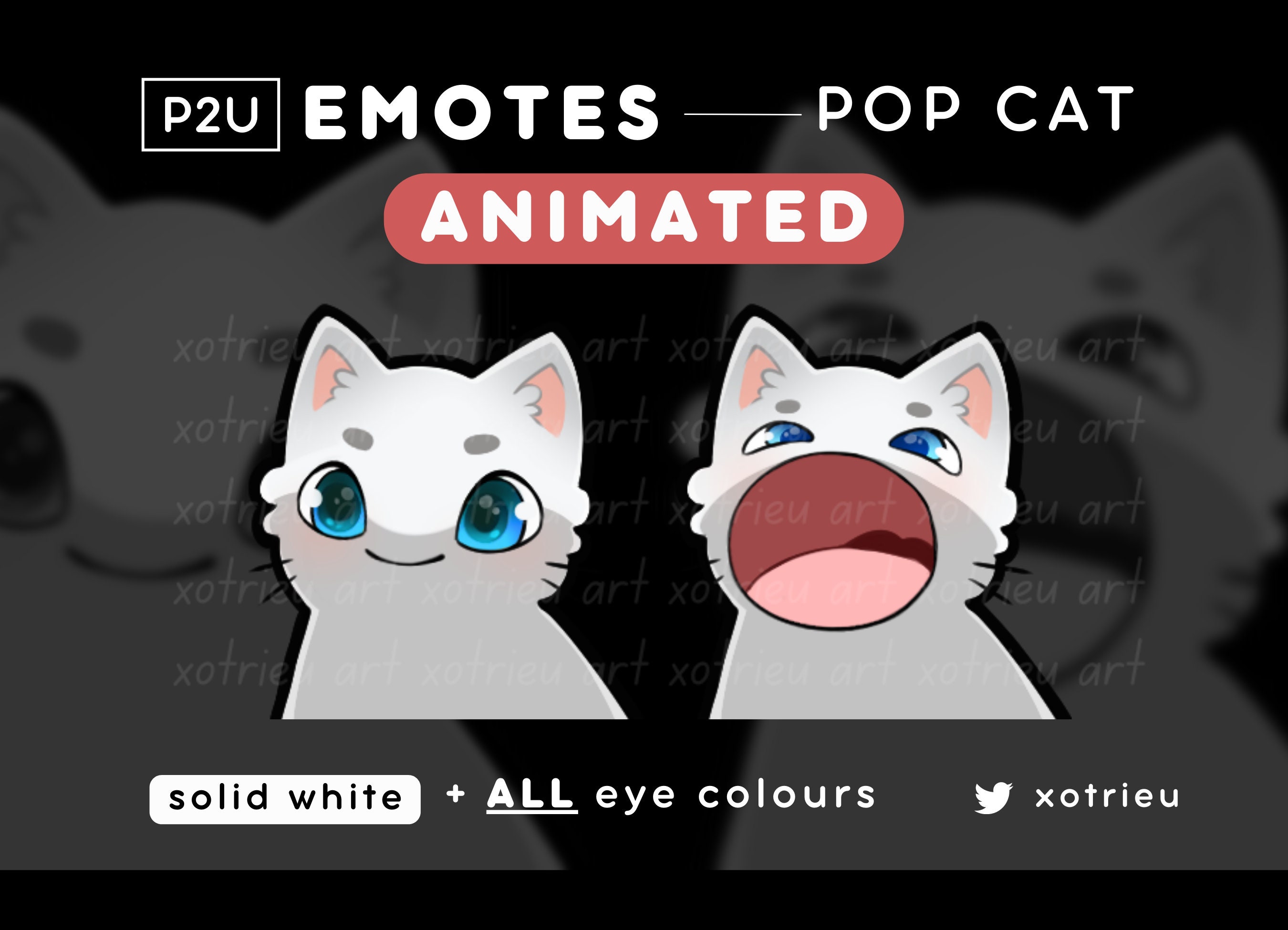 Animated Pop Cat Emote - Cute Chibi Cat - Kawaii - Neko, Kitty | Gaming ...