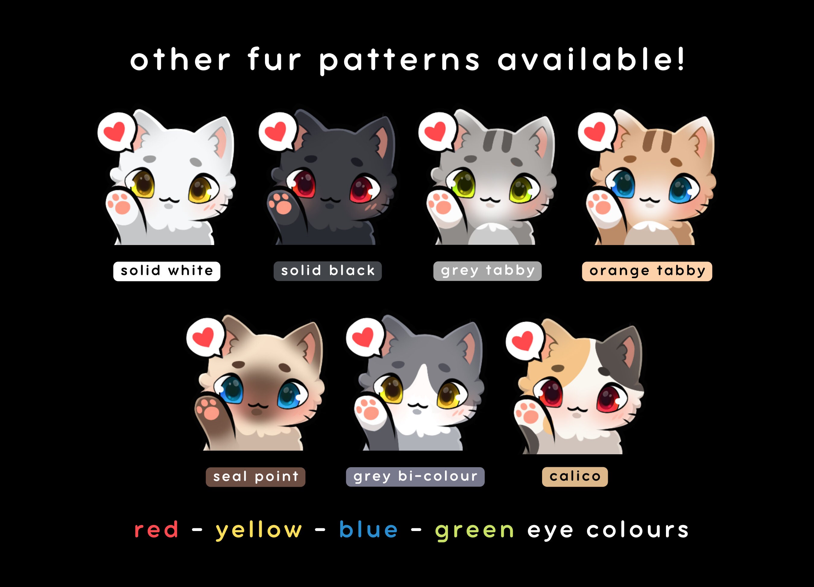 Cute Cat Emote Pack Set Chibi Cat Kawaii Neko Kitty - Etsy Canada