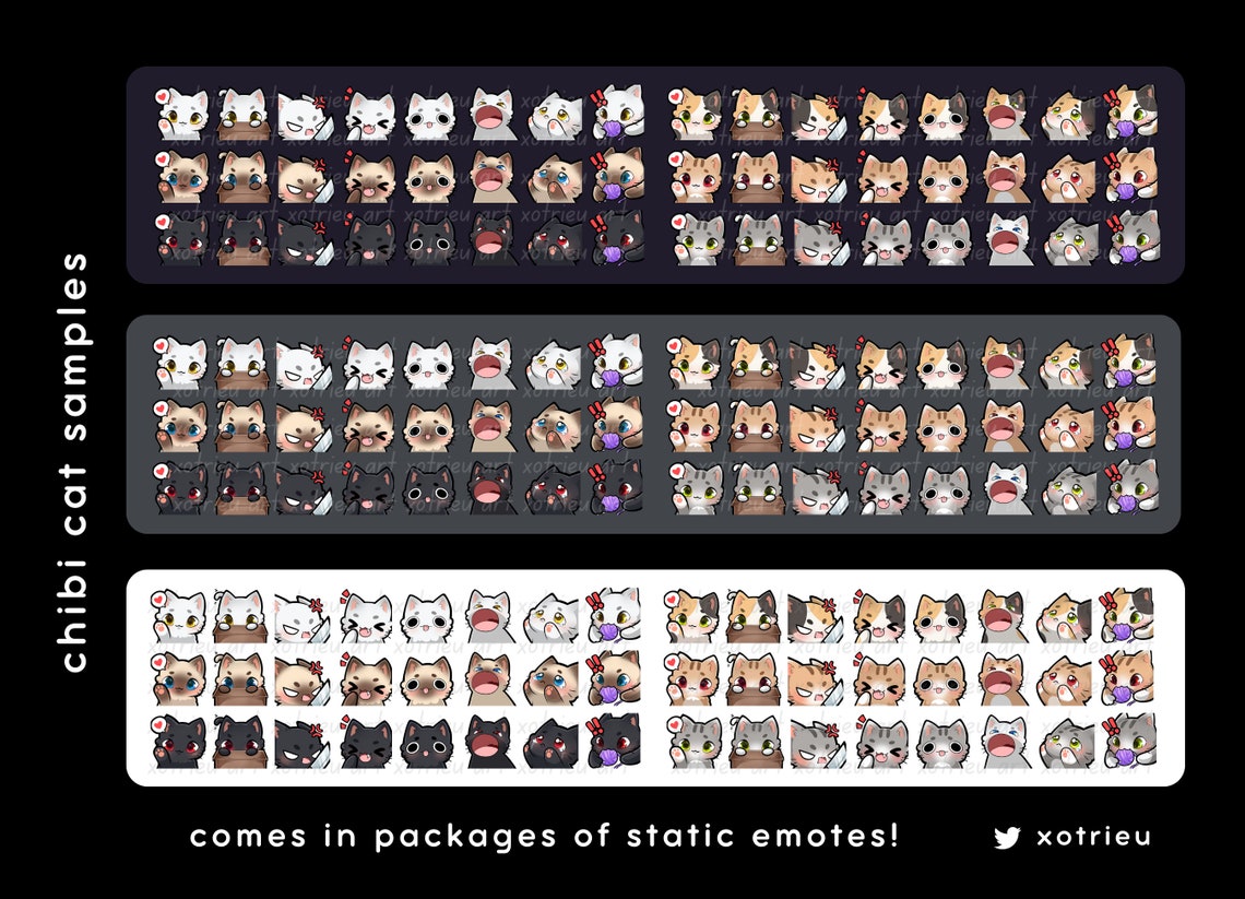 Animated Pop Cat Emote - Cute Chibi Cat - Kawaii - Neko, Kitty | Gaming ...