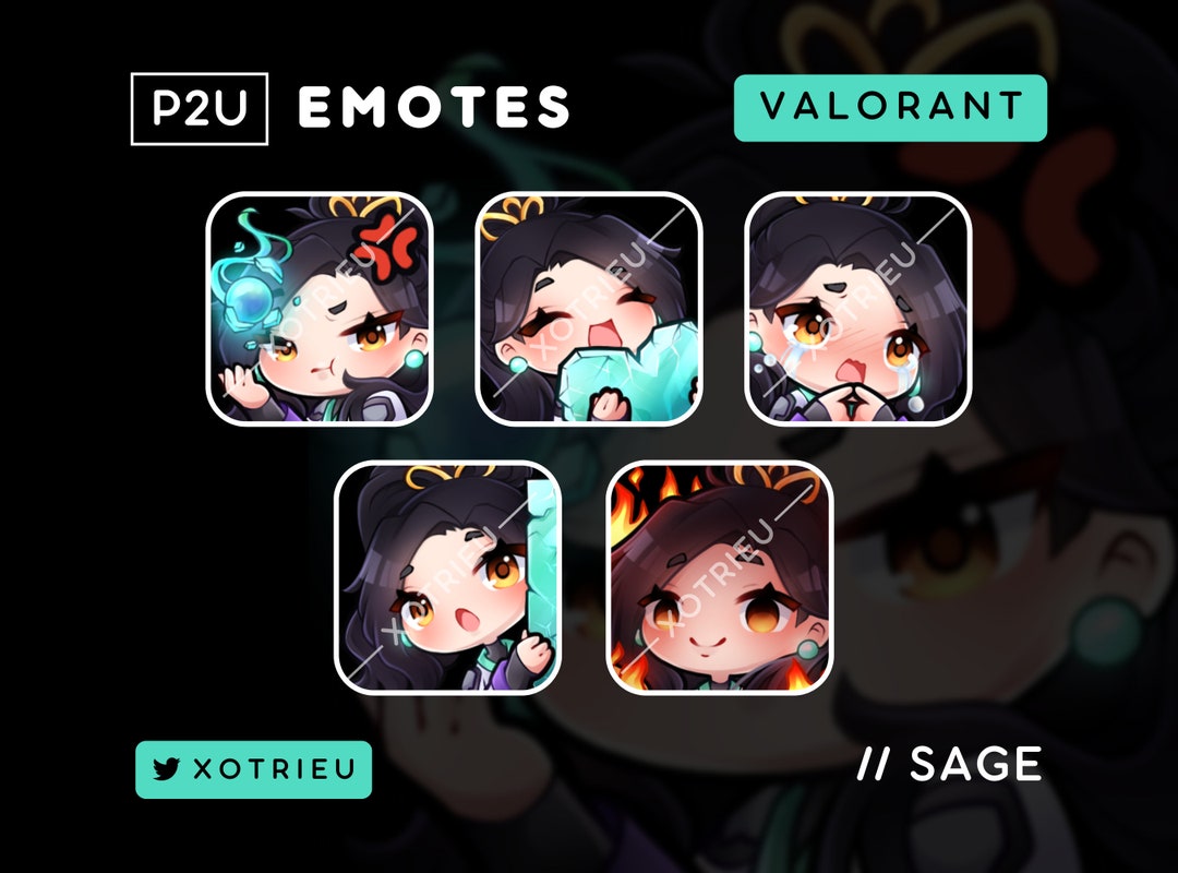 Valorant Sage Emote Pack Set - Cute Sage Chibi Emote - Kawaii | Gaming ...