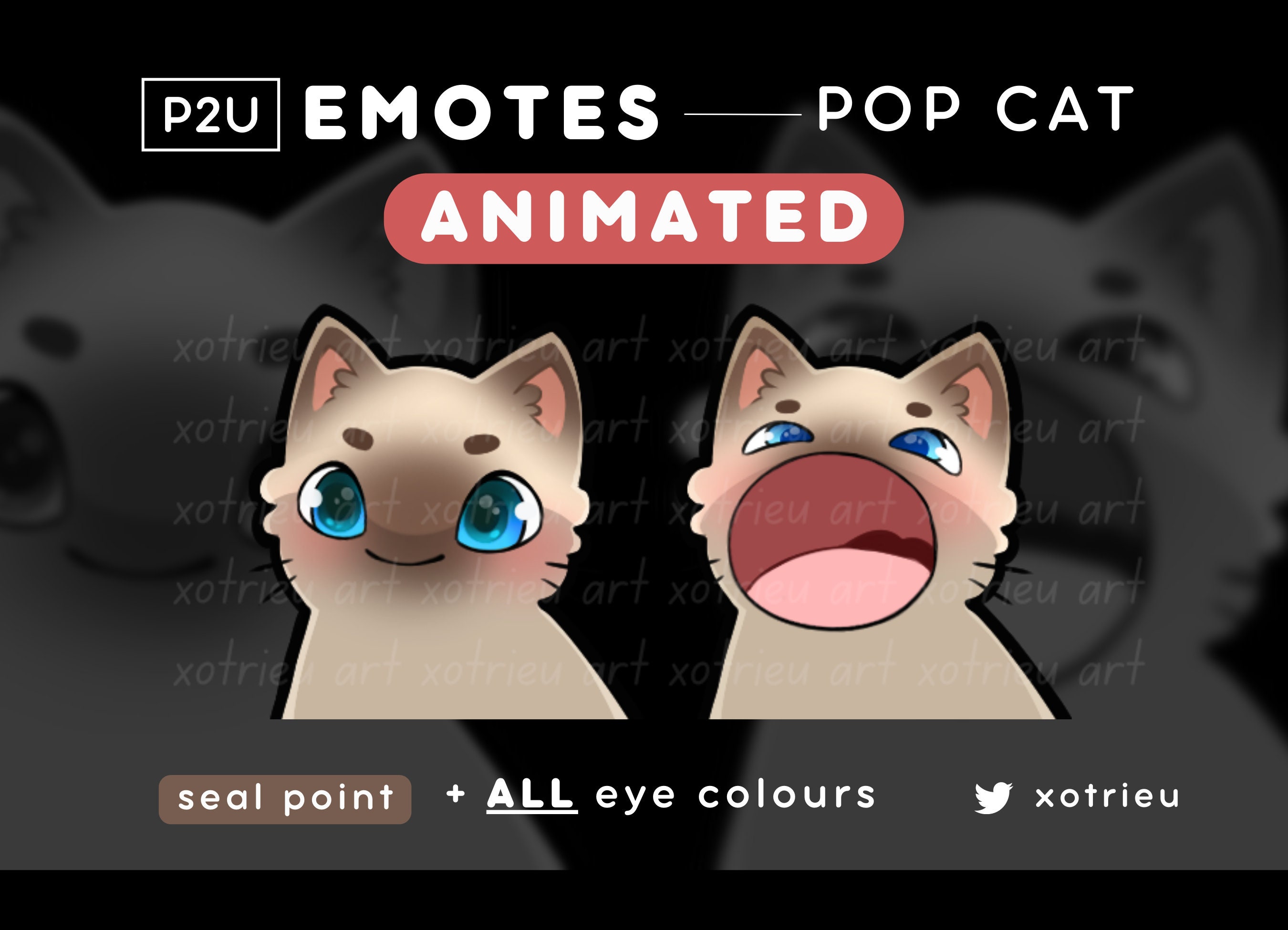 Animated Pop Cat Emote Cute Chibi Cat Kawaii Neko, Kitty Gaming Twitch ...