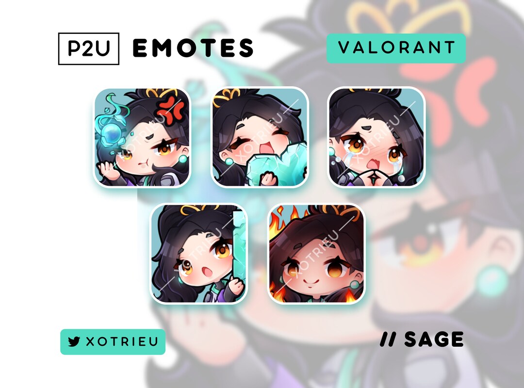 Valorant Sage Emote Pack Set Cute Sage Chibi Emote Kawaii - Etsy