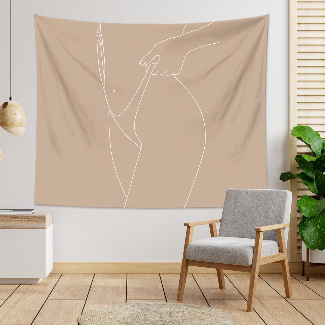 Simple Women Tapestry Abstract Line Girl Tapestry Abstract Woman Body ...