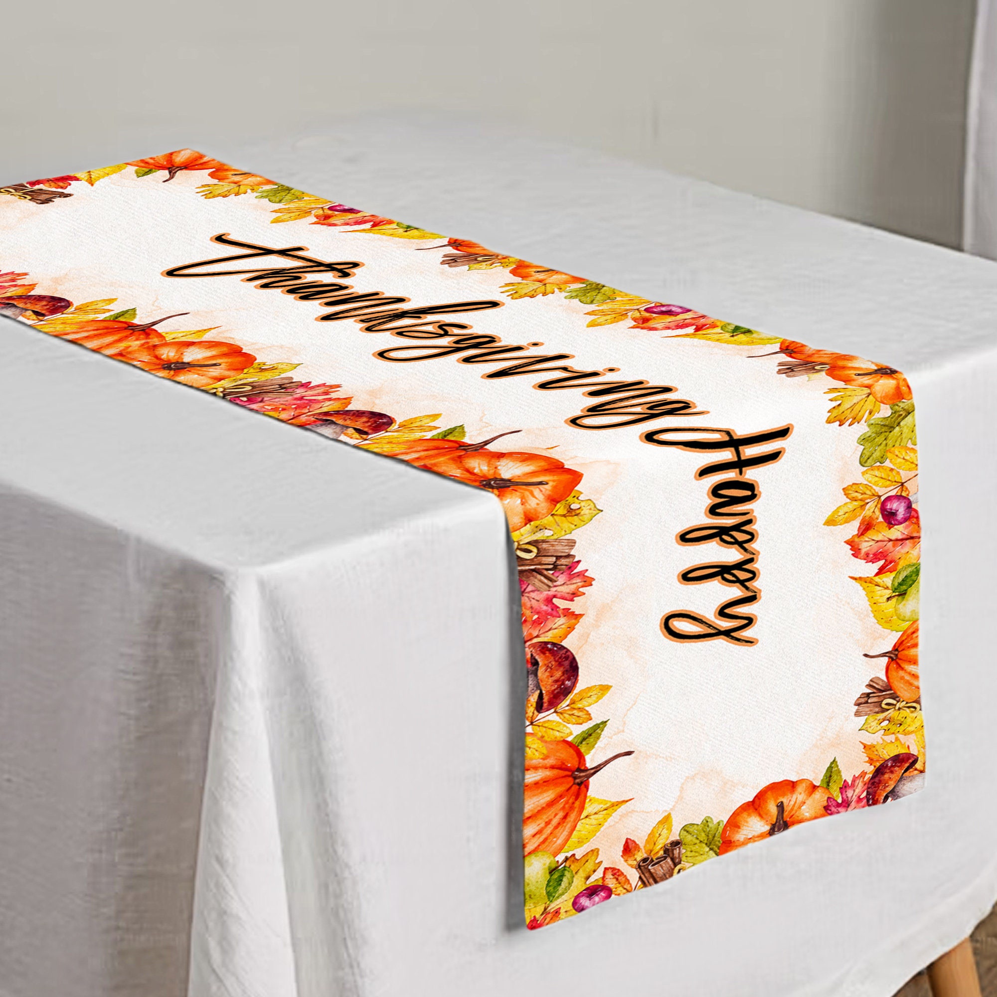 Thanksgiving table runner, Maple pumpkin Autumn Leaf Table Runner sold ...