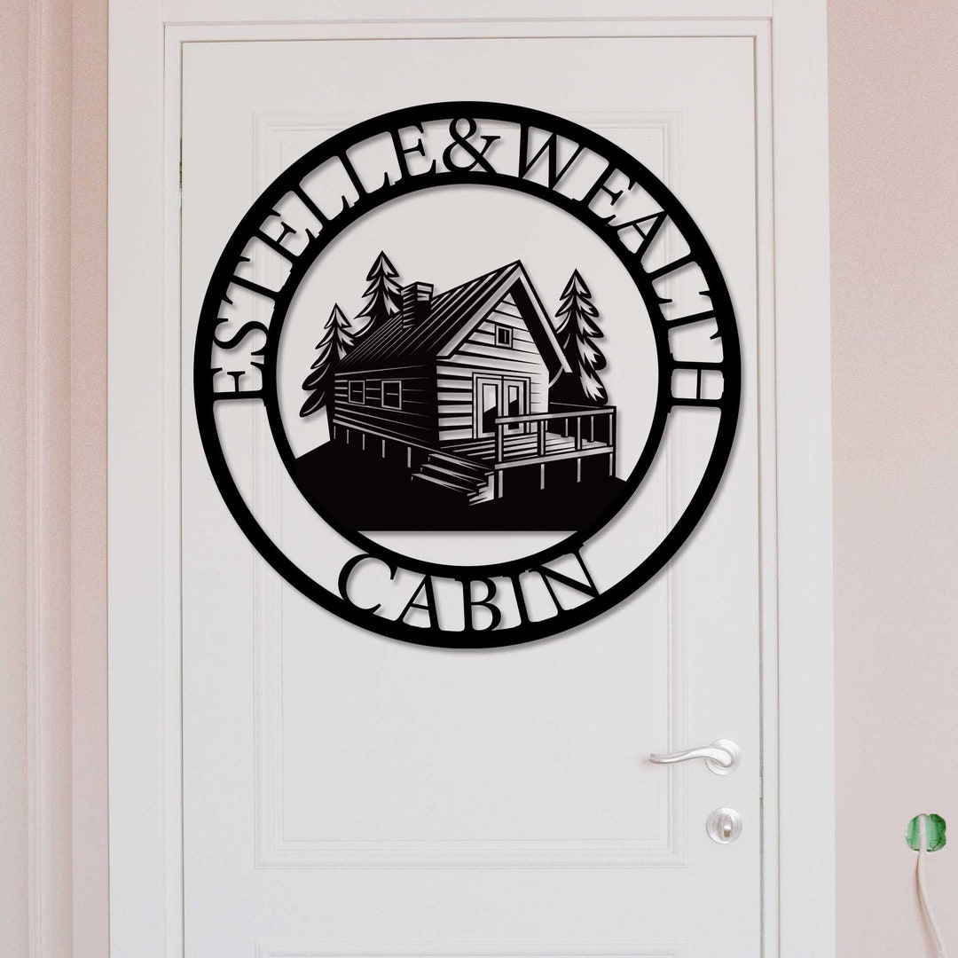 Custom Farmhouse Name Sign, Personalized Metal Cabin Sign Metal Lodge ...