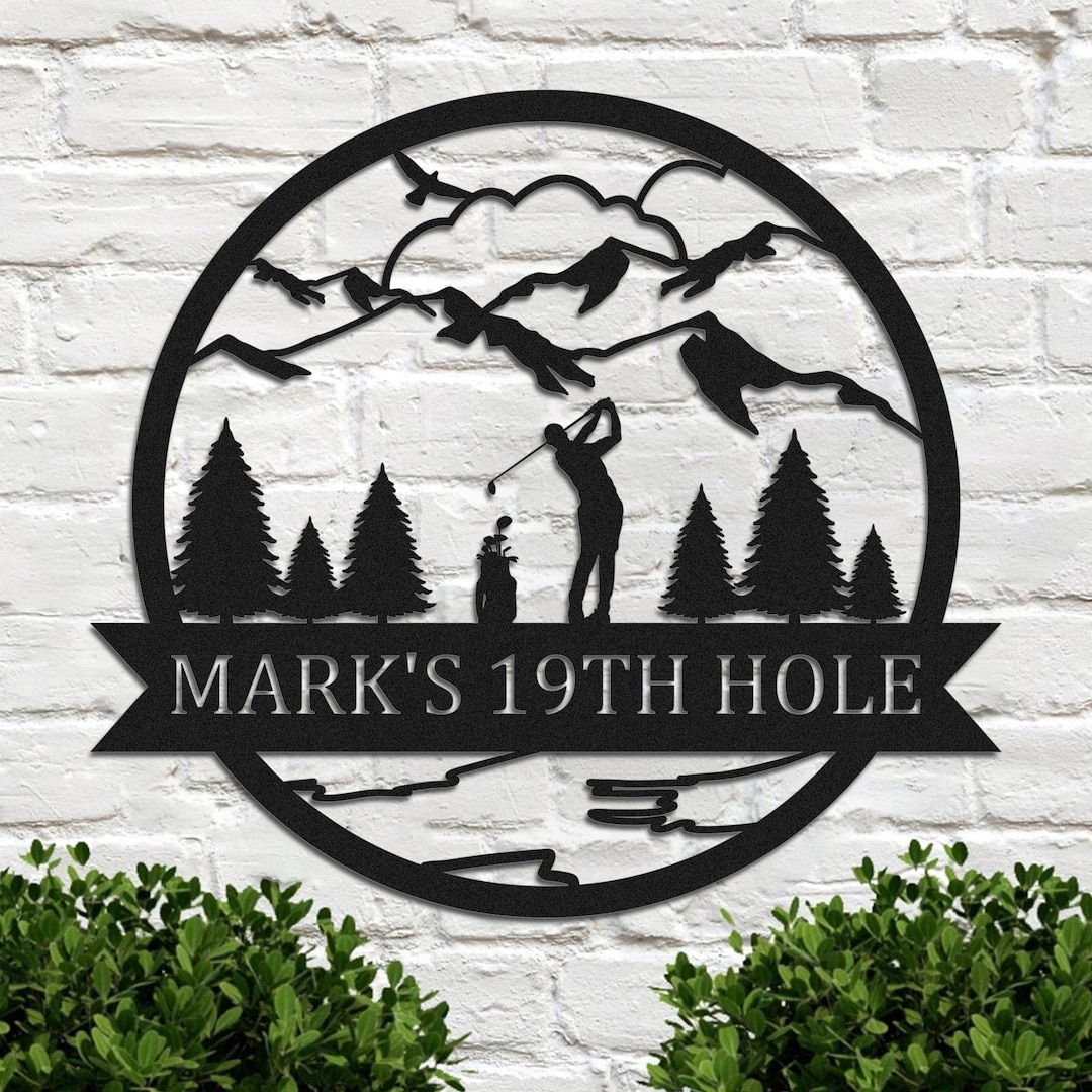 Personalized Metal Golf Sign, Custom Golfer Metal Wall Art, Golfing ...