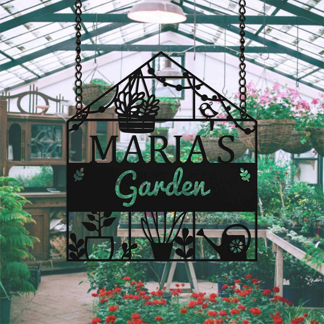 Custom Family Name Metal Garden Sign, Personalized Metal Garden Art ...