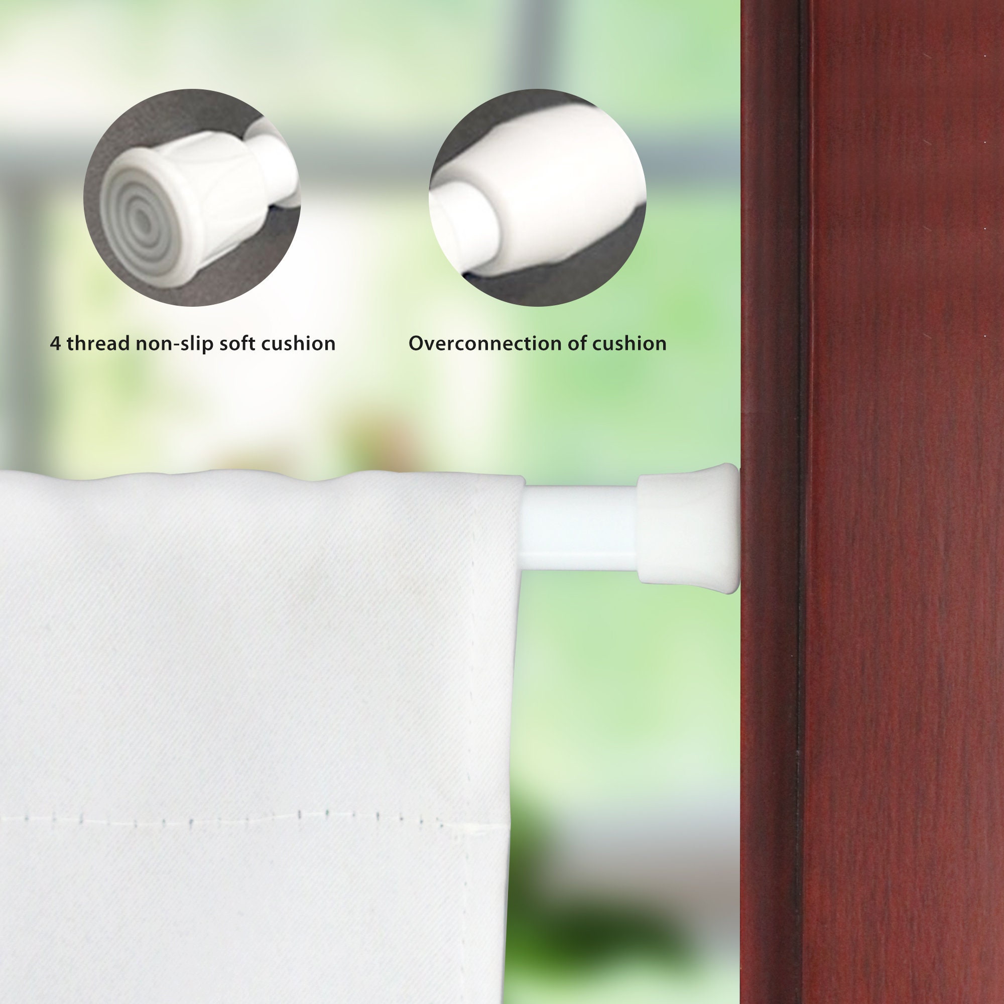 Spring Tension 2 Pack Curtain Rod Adjustable 23-43 Inches Small ...