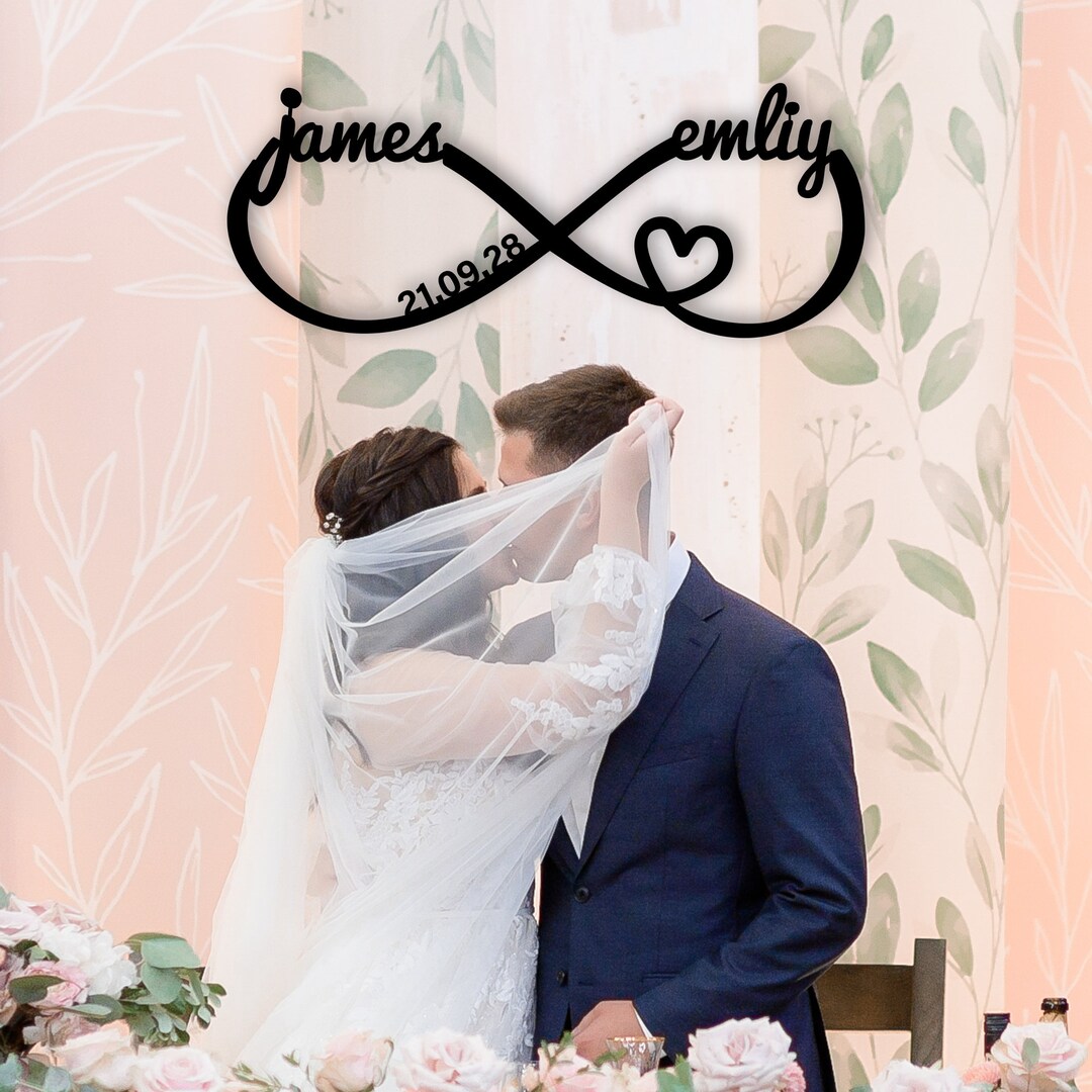 Custom Infinity Heart Metal Sign, Personalized Lovers Names Metal ...
