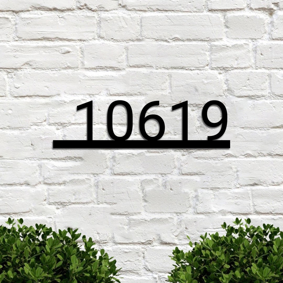 Custom Metal Address Sign, Personalized Modern Street House Number ...