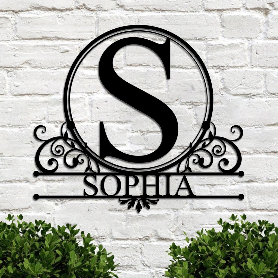Custom Initial Metal Sign, Personalized Family Name Metal Sign, Metal ...