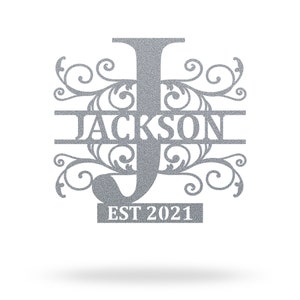 Personalized Metal Family Last Name Sign, Custom First Name Est Year ...