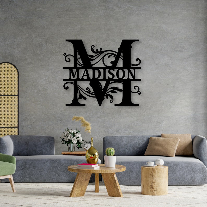 Personalized Family Name Metal Sign Custom Metal Monogram - Etsy