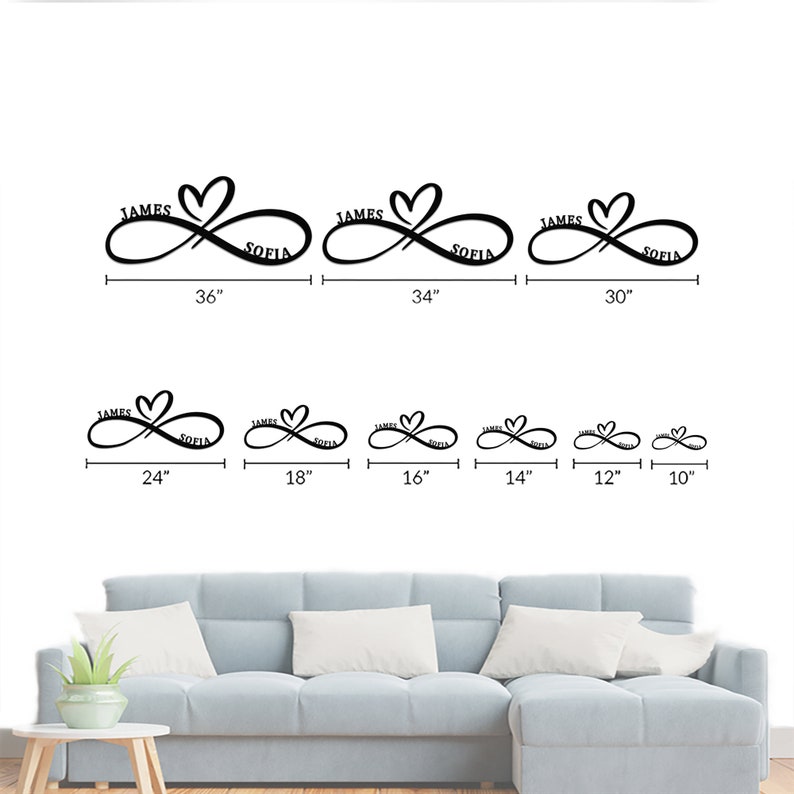 Custom Infinity Symbol Love Metal Sign With Heart and - Etsy