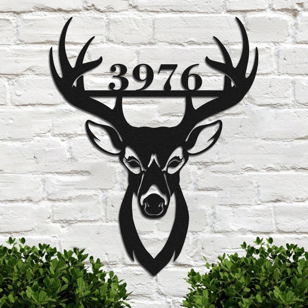 Deer Address Sign, Metal Moose Sign, Antler Metal Sign, Hunting Present ...