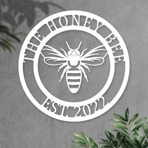 Custom Honey Bee Name Sign Personalized Metal Bee House Sign Metal ...