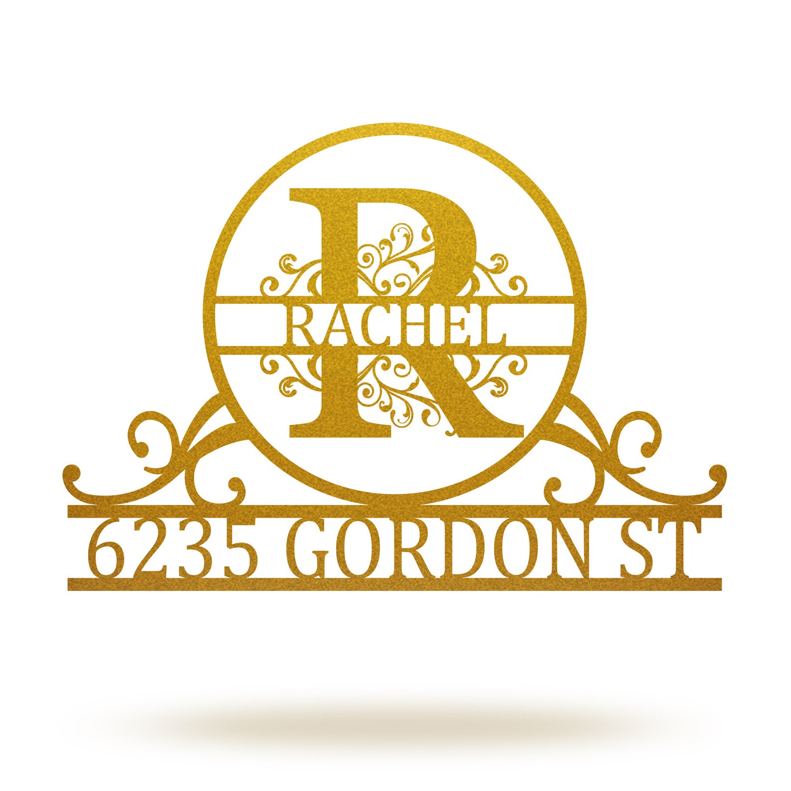 Personalized Metal Monogram Address Sign: Custom House Number Plaque - Etsy