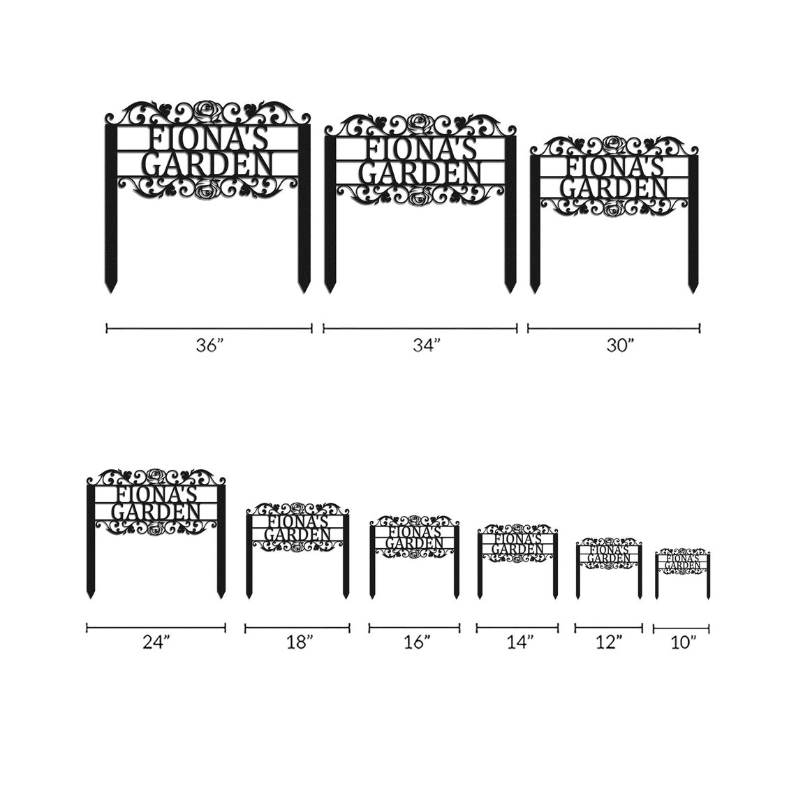 Personalized Metal Garden Stake Name Sign Custom Metal Family - Etsy