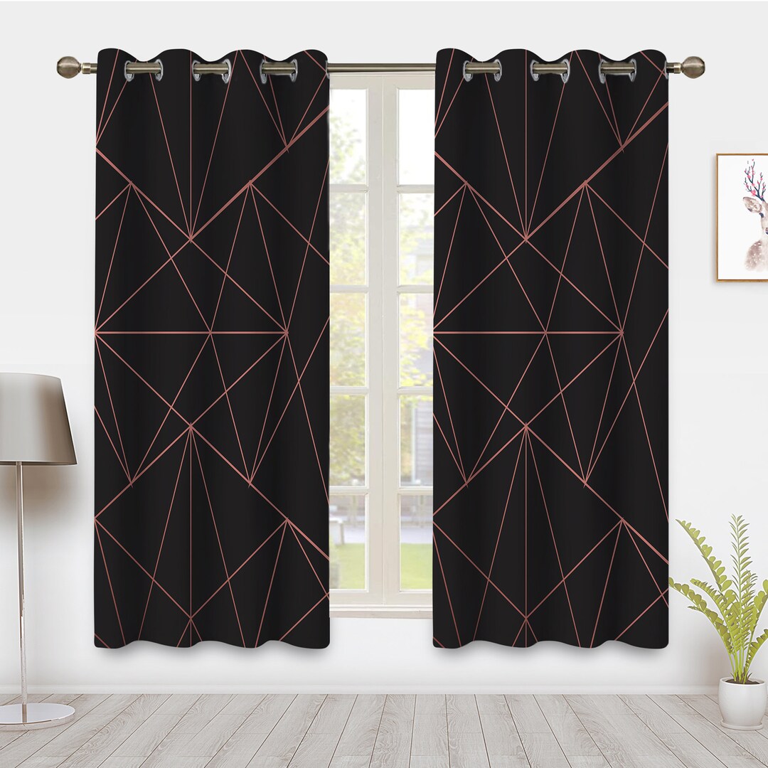 Black Window Curtain Blackout Curtain Modern Elegant and Luxury Curtain ...