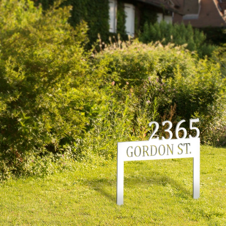 Personalized House Numbers Address Stake Sign, Custom Name Garden Sign ...