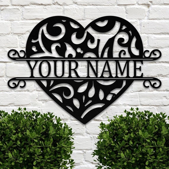 Personalized Heart Metal Sign Heart Metal Wall Art Love - Etsy