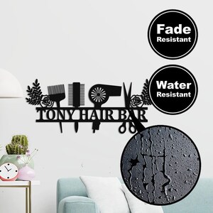 Personalized Metal Hair Stylist Name Sign, Custom Hairstylist Business ...