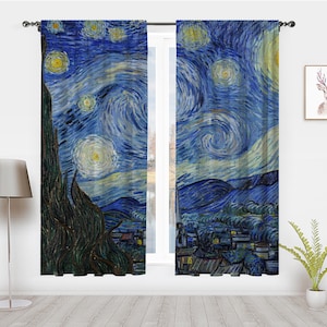 The Starry Night Window Curtain Vincent Van Gogh Starry Night Over ...