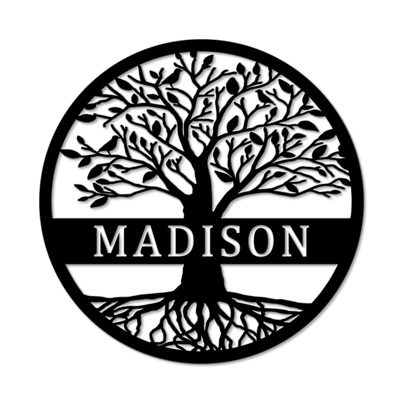 Personalized Tree of Life Metal Sign Custom Metal Family Last Name Tree ...