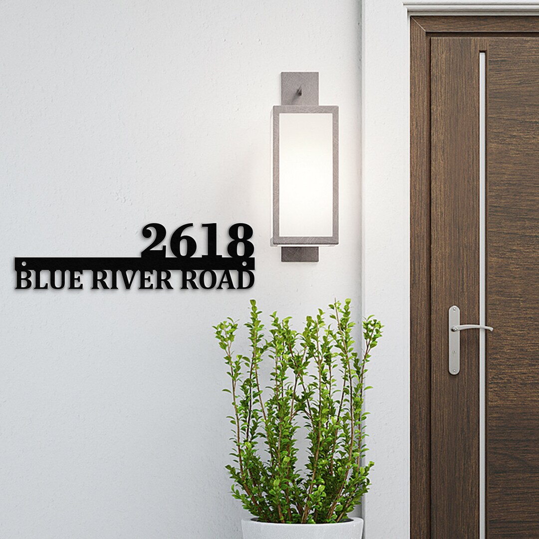 Personalized Metal Address Name Sign, Custom Outdoor Metal Stree House ...