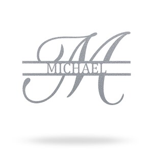 Personalized Metal Family Name Sign, Custom Metal Monogram Split ...