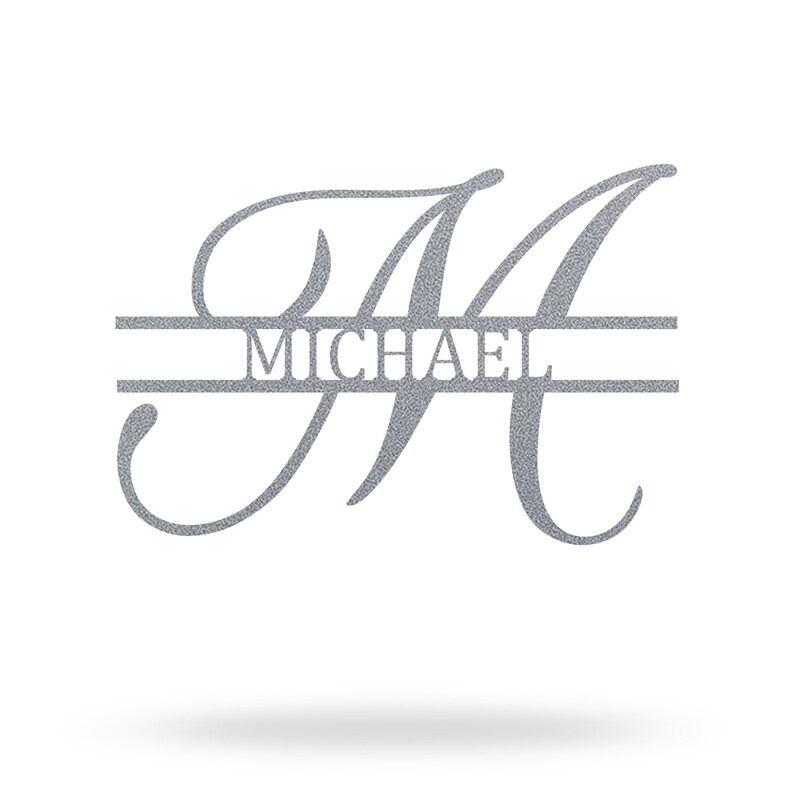 Personalized Metal Family Name Sign, Custom Metal Monogram Split ...