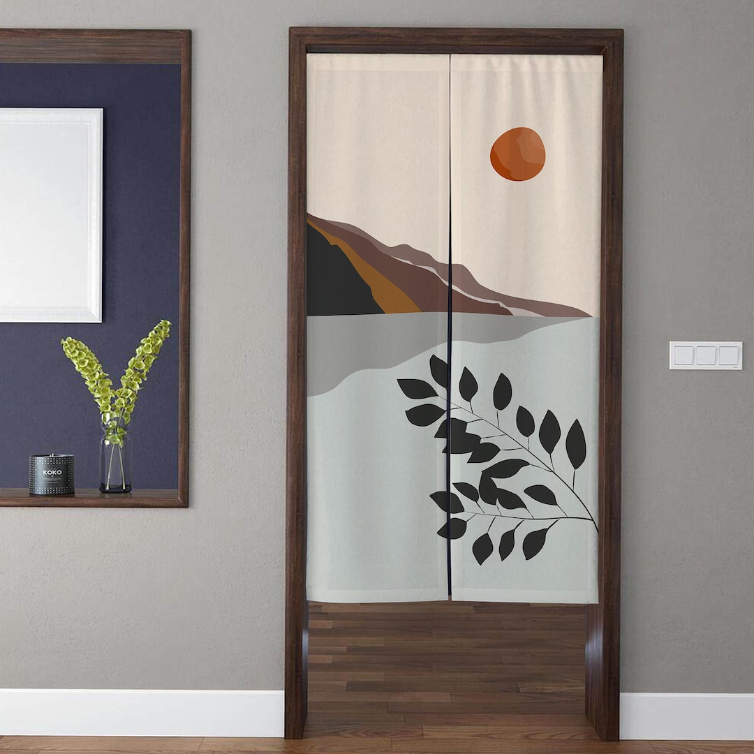 Japanese Style Noren Door Curtains Vintage Bohemia Abstract Colorful ...