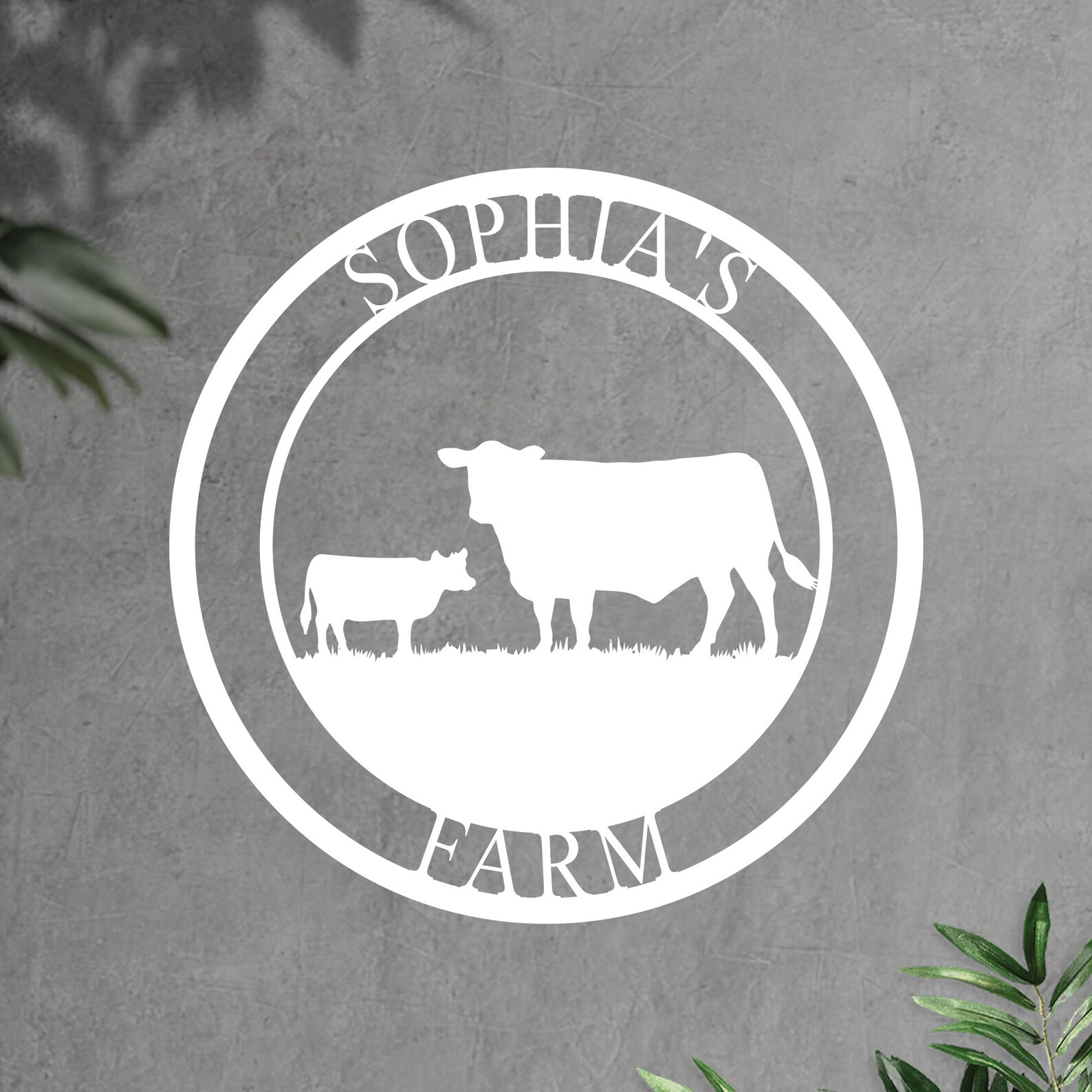 Custom Metal Farm Sign, Personalized Cow Ranch Farmhouse Name Metal ...
