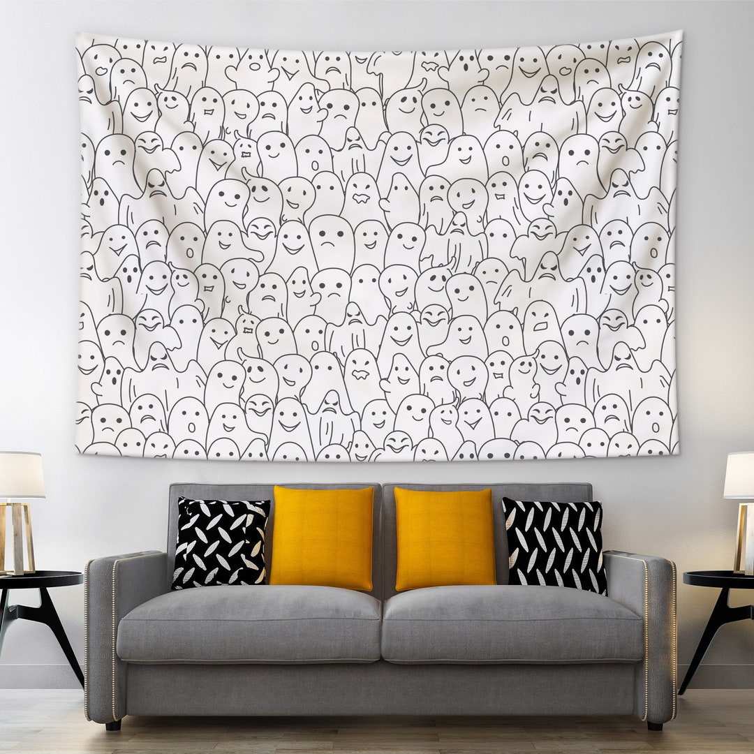 Ghost Tapestry Modern Minimalist Specter Pattern Wall Hanging - Etsy