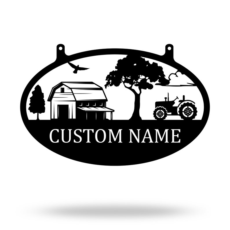 Custom Metal Farm Sign, Personalized Farmhouse Name Metal Sign Decor ...