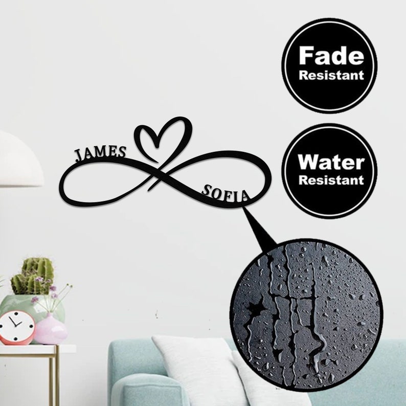 Custom Infinity Symbol Love Metal Sign With Heart and - Etsy