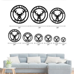 Personalized Deer Head Name Metal Signs Custom Family Name Metal Signs ...
