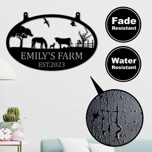 Custom Family Name Farm Metal Sign, Personalized Farmhouse Name Date ...