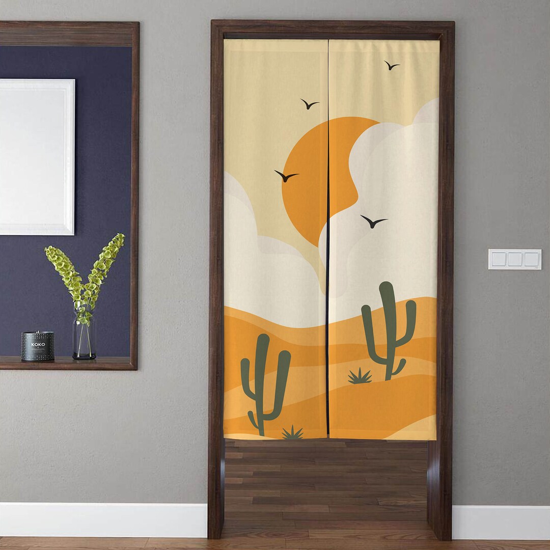 Bohemia Style Art Noren Door Curtain Modern Minimalist Desert Landscape ...