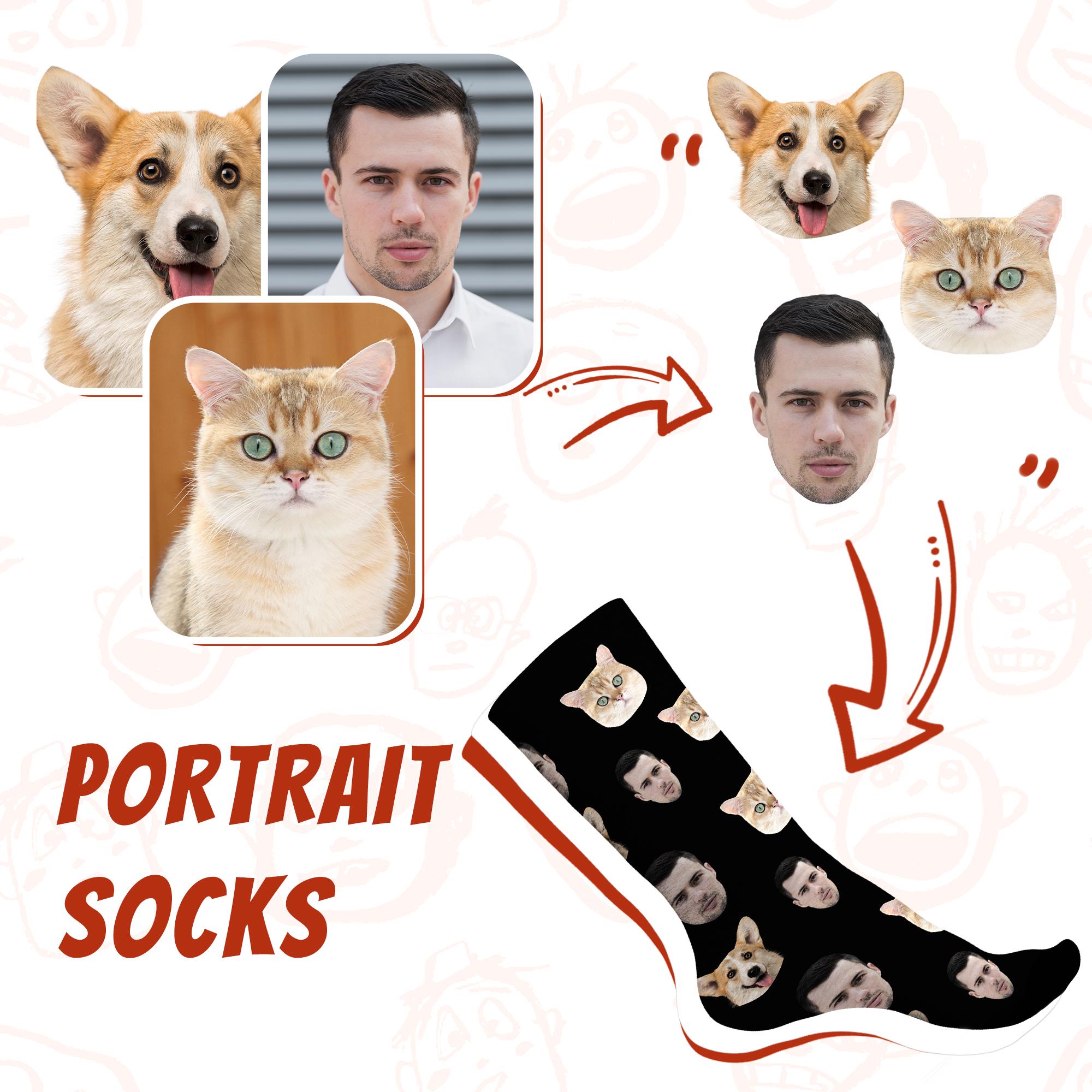 Custom Multiple Face Socks With Picture, Personalized Dog Face Socks ...