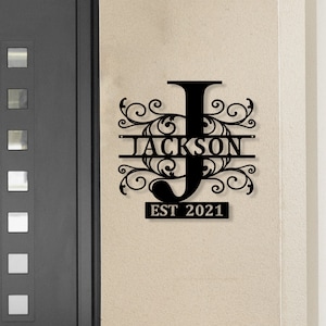 Personalized Metal Family Last Name Sign, Custom First Name Est Year ...