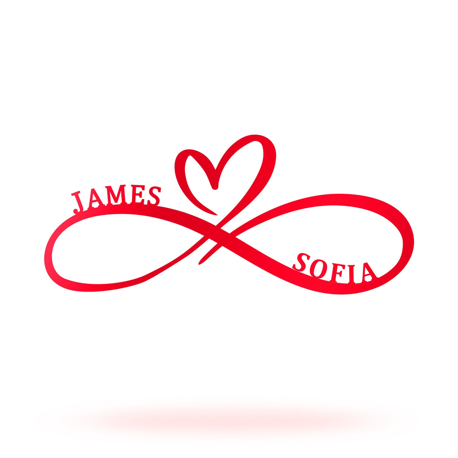 Custom Infinity Symbol Love Metal Sign With Heart and - Etsy