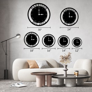 Custom Name Silent Metal Large Wall Clock,personalized Metal Sign,for ...